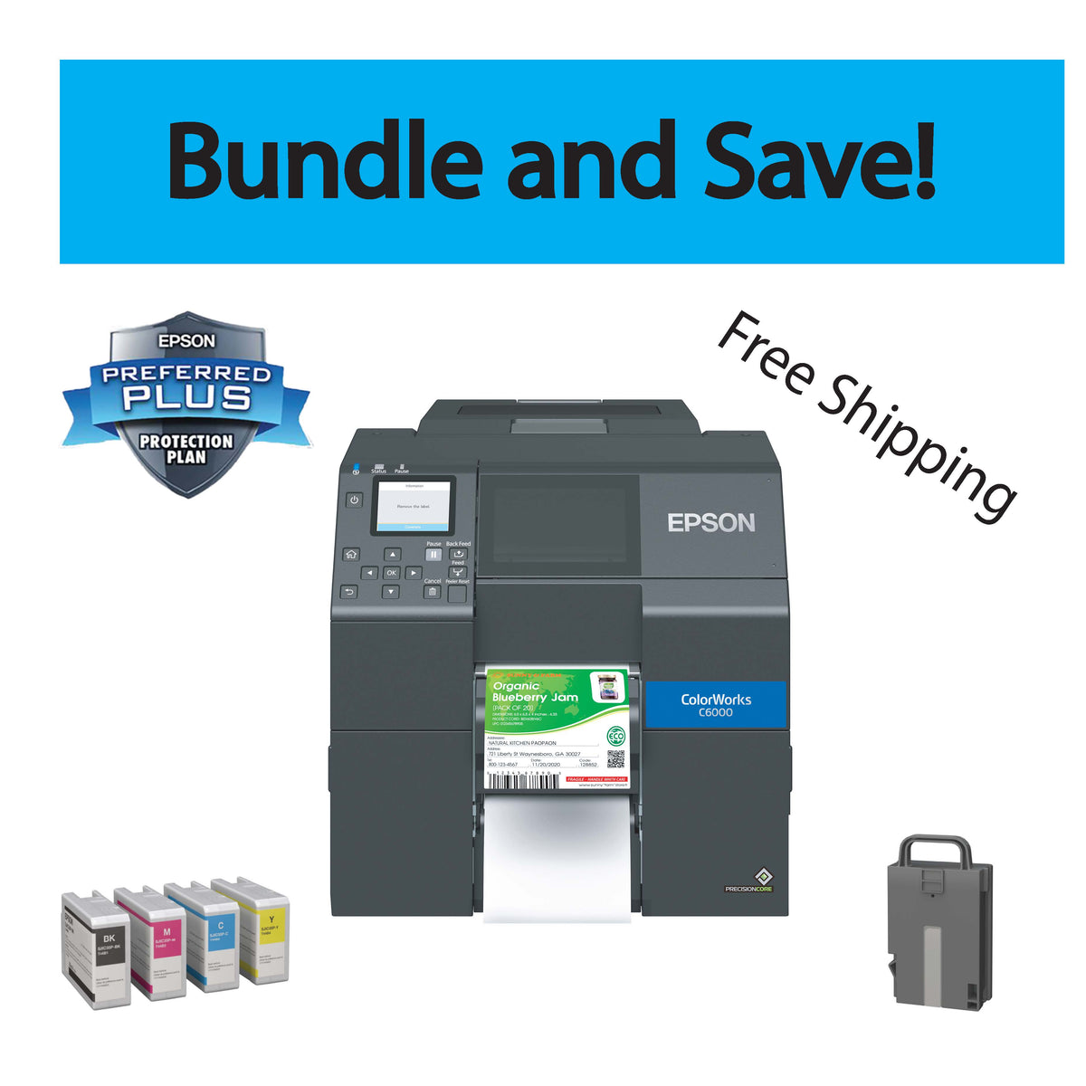 CW-C6000P PRINTER BUNDLE: 1 Printer, 2 sets of Ink, 2 Maintenance Boxe ...