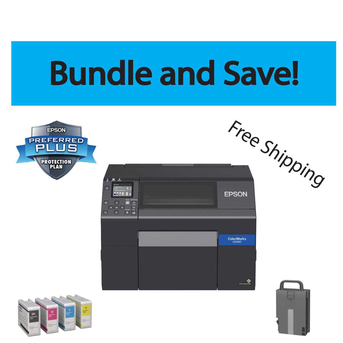 CW-C6500A PRINTER BUNDLE: 1 Printer, 2 sets of Ink, 2 Maintenance Boxe ...